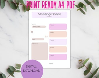 PRINT READY A4 Digital Download Daily Planner Pretty Pink - Etsy