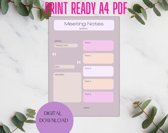PRINT READY A4 Digital Download Daily Planner Pretty Pink - Etsy