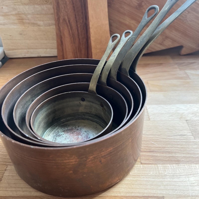 Copper Pan Wall Set - Etsy UK