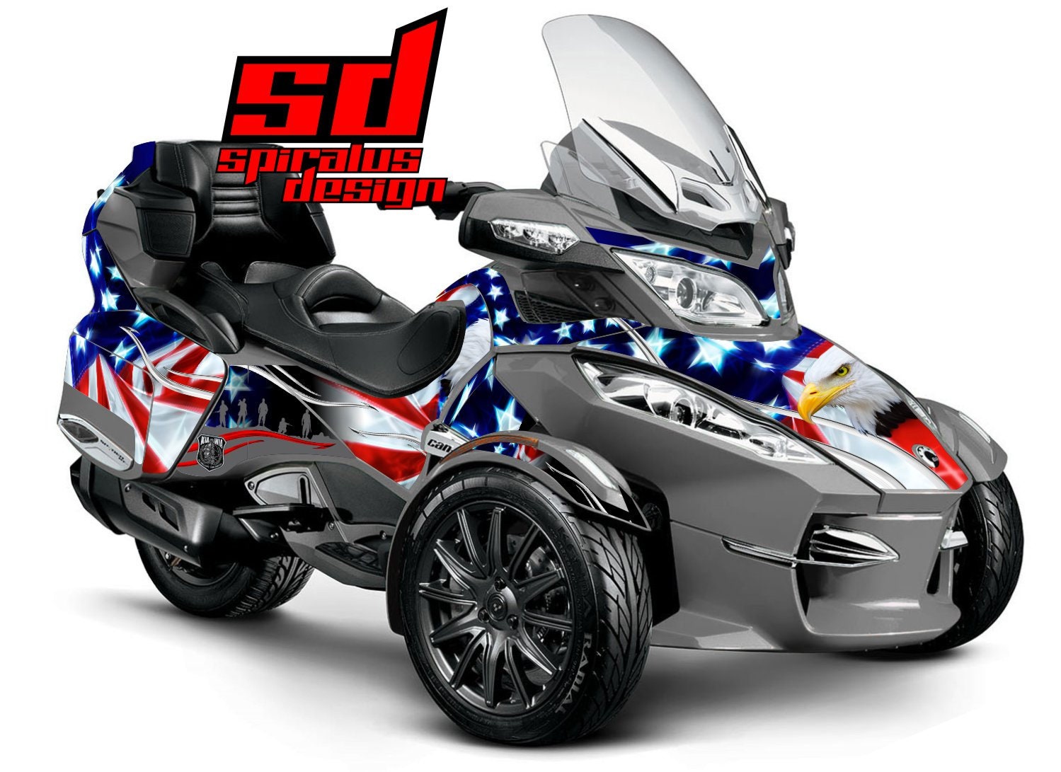 Can Am Spyder RT LTD Graphic Wrap Decal Kit USA Patriot 2010-2019 - Etsy