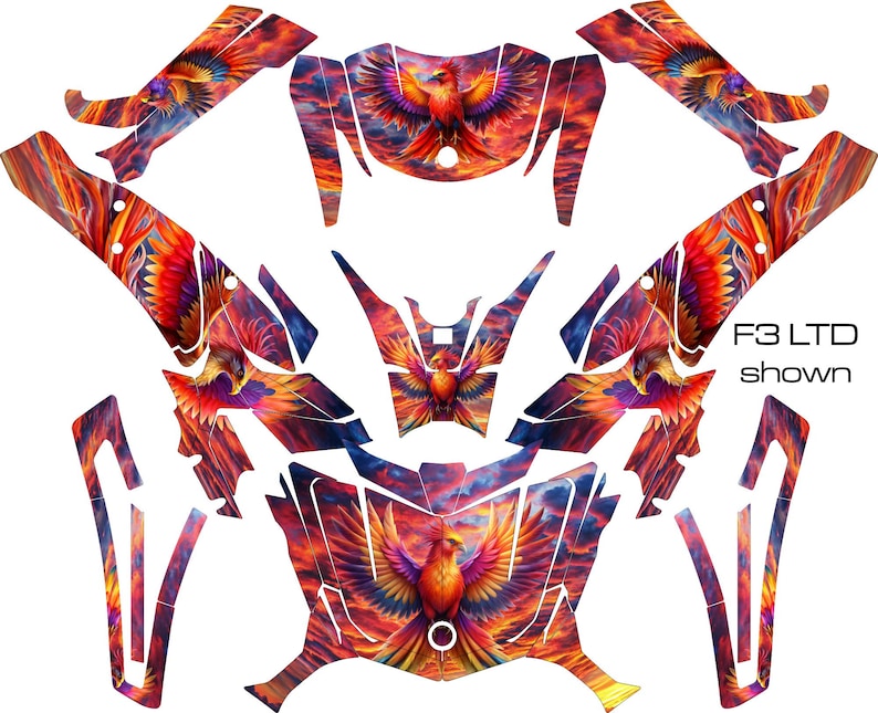 Can Am Spyder F3 LTD Limited Graphic Wrap Decal Kit "phoenix - Multi ...