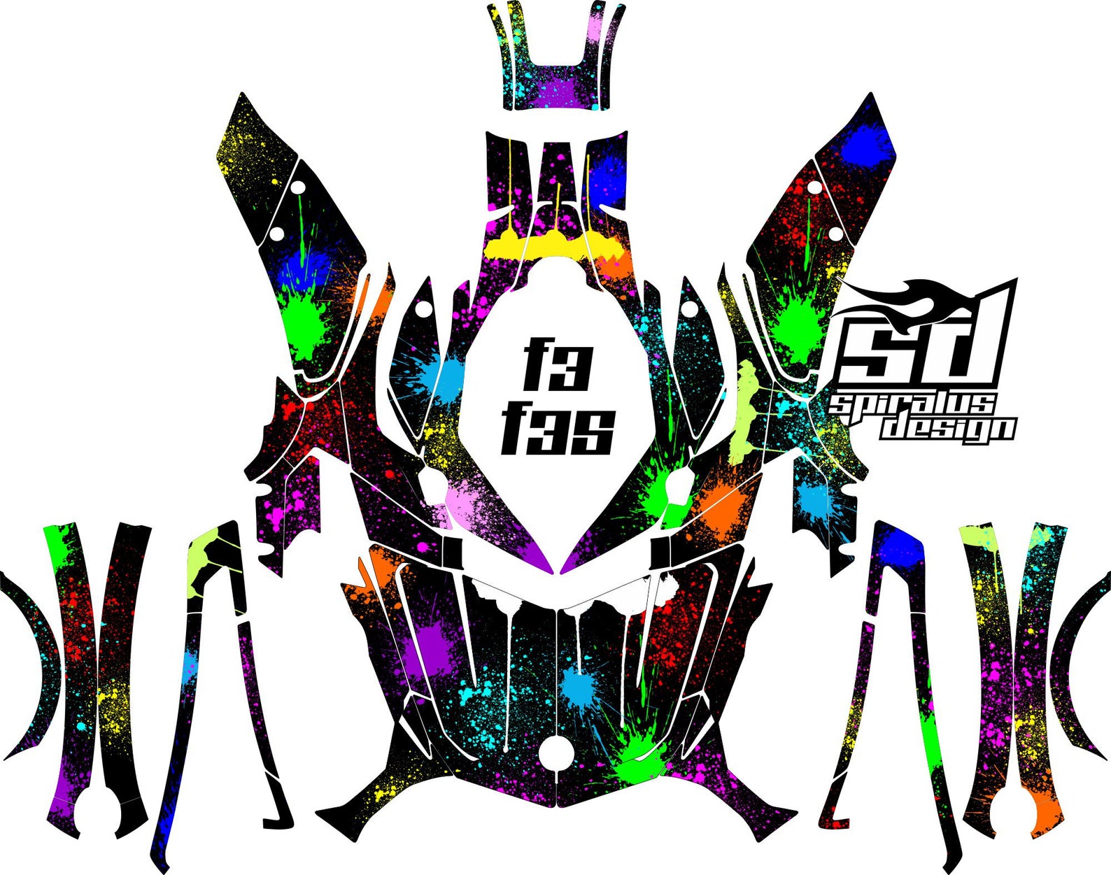 Can Am Spyder F3 F3S Decal Graphic Wrap Kit – Paint Splatter - Etsy