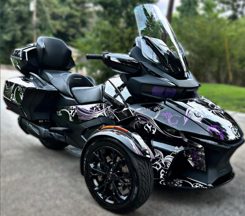 Can Am Spyder RT LTD Graphic Wrap Decal Kit Perennial 2020 & up Black ...