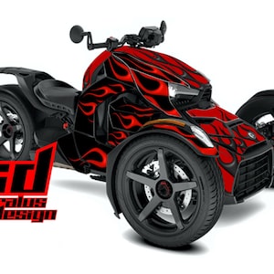 Can Am Ryker Sport Rally 600 900 Graphic Wrap Decal Kit Hot Rod Flames