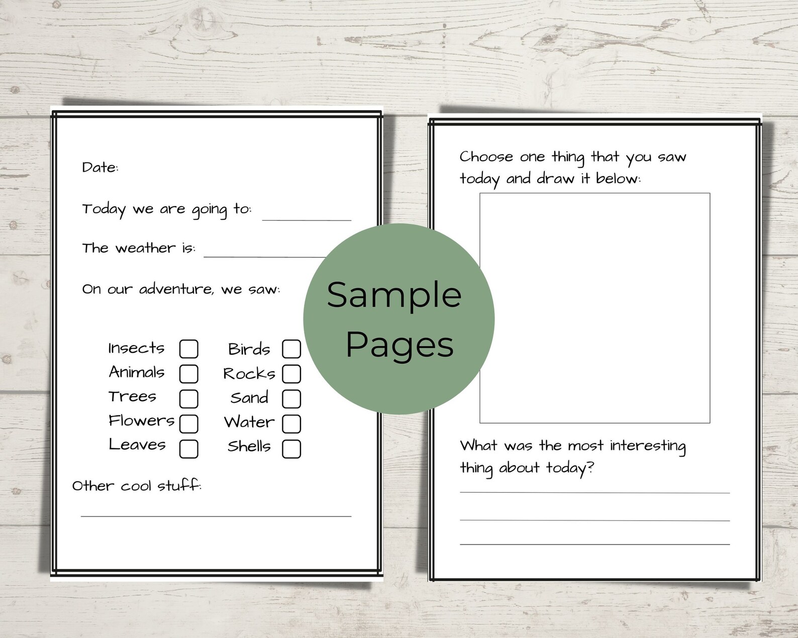 Printable Kids Nature Journal, Kids Adventure Book, Nature Journal ...