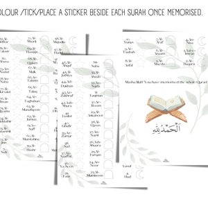 Printable Surah Tracker, Printable Quran Tracker, Juz Amma Surah ...