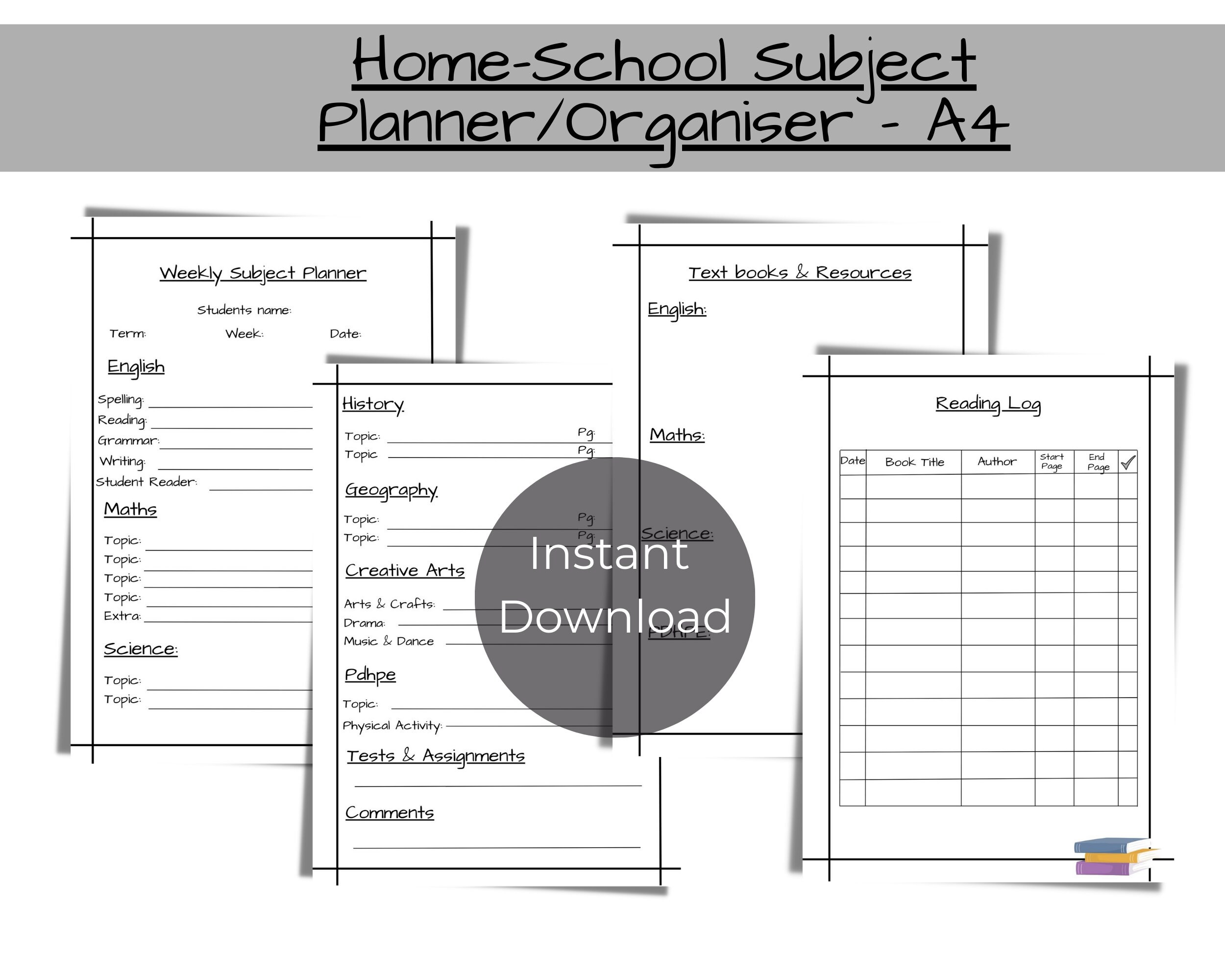 Homeschool Planner Printable, Homeschool Organizer, Homeschool ...