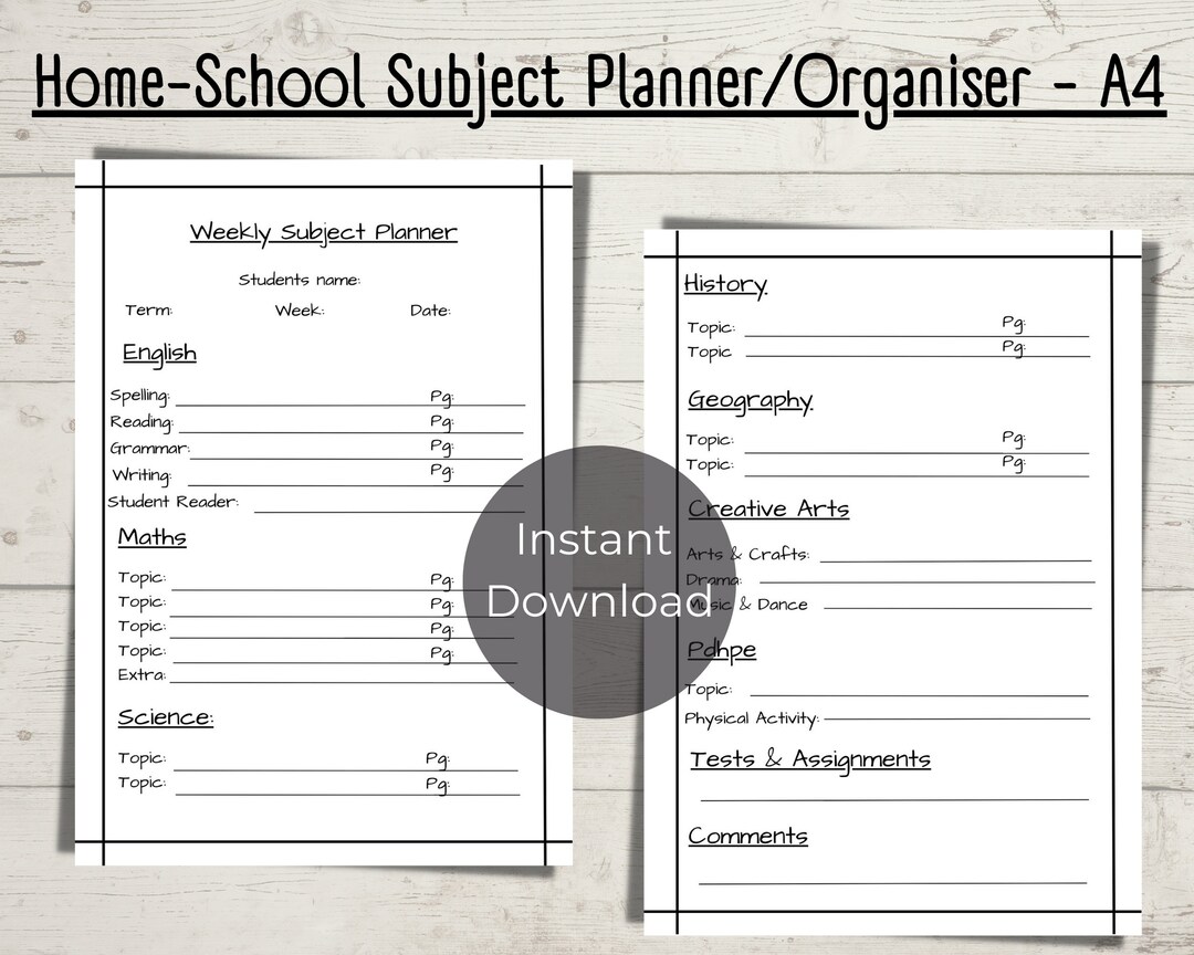 Homeschool Planner Printable, Homeschool Organizer, Homeschool ...