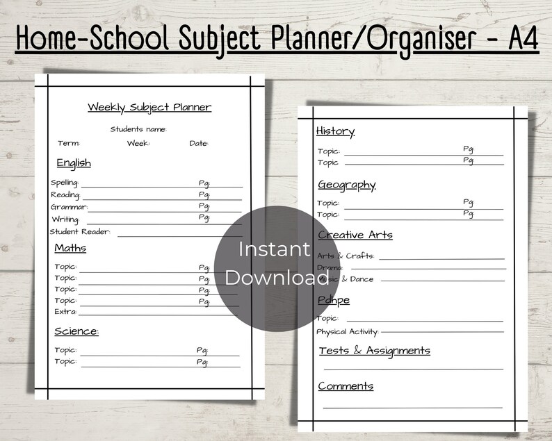 Homeschool Planner Printable, Homeschool Organizer, Homeschool ...