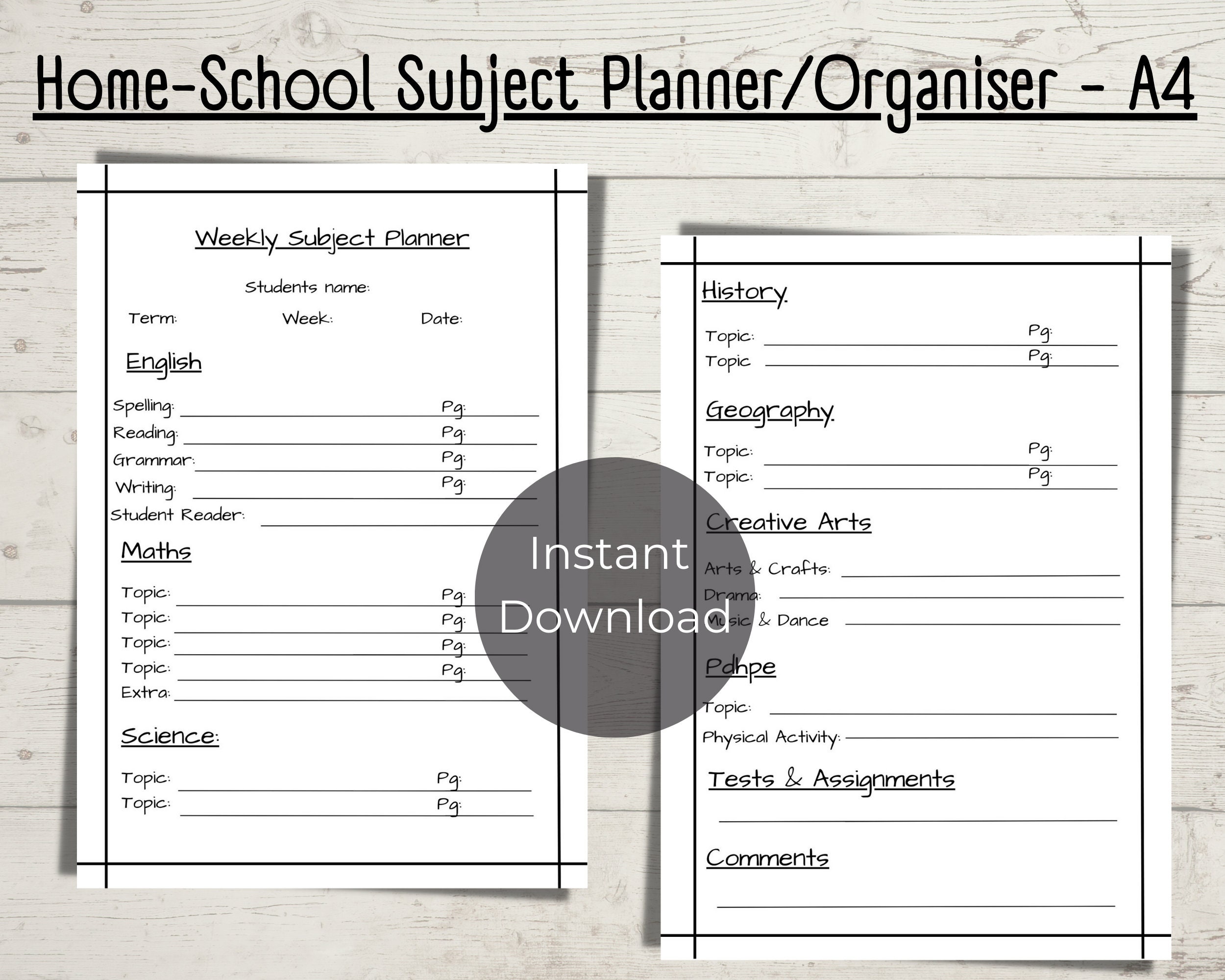 Homeschool Planner Printable, Homeschool Organizer, Homeschool ...