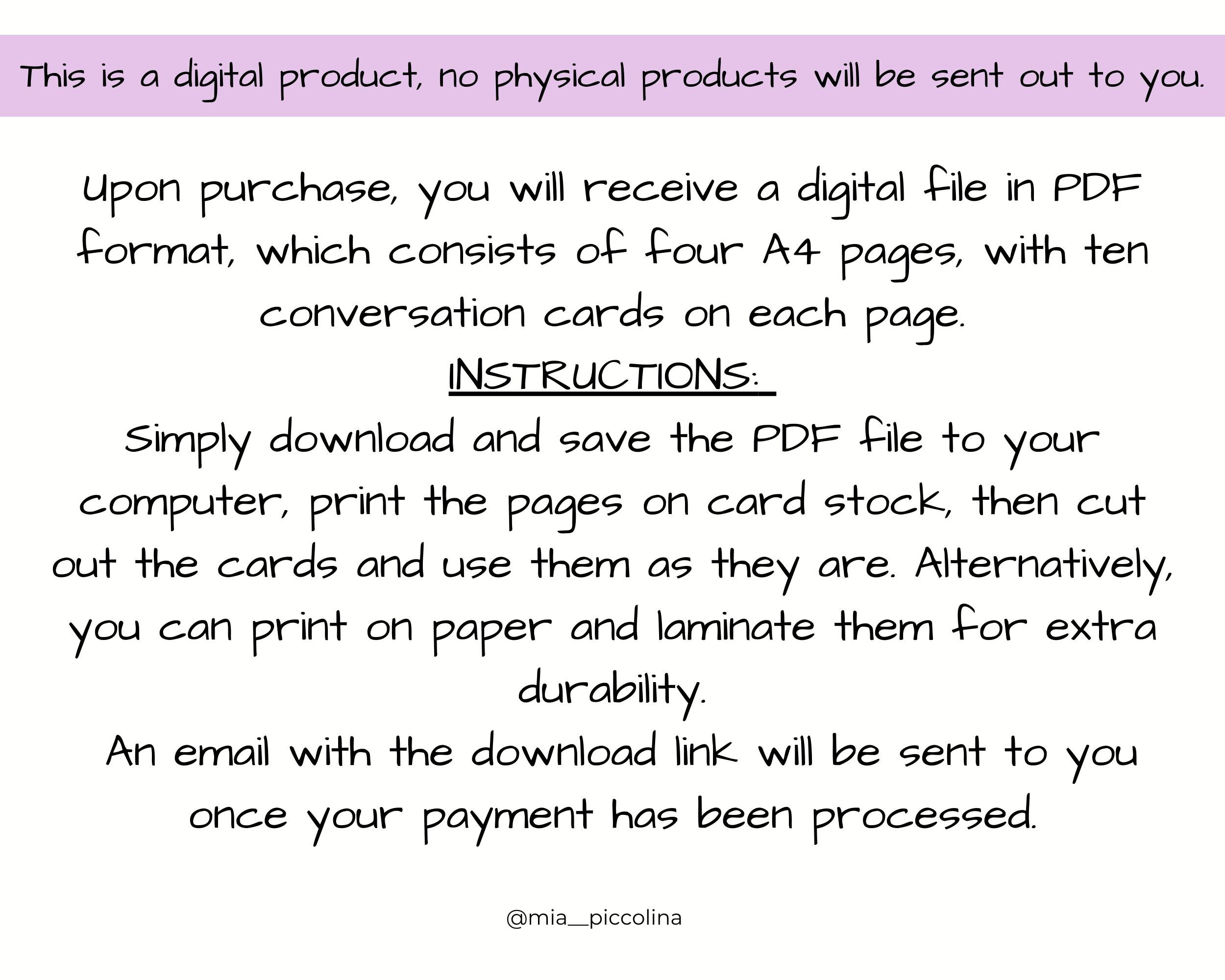 Printable Family Conversation Starter Cards, Family Games, Dinner ...