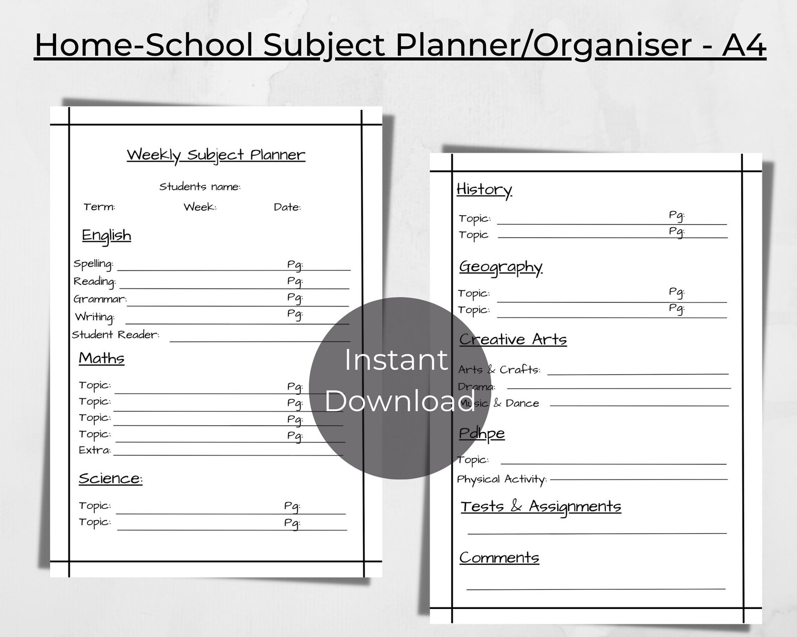Homeschool Planner Printable Homeschool Organizer Homeschool - Etsy