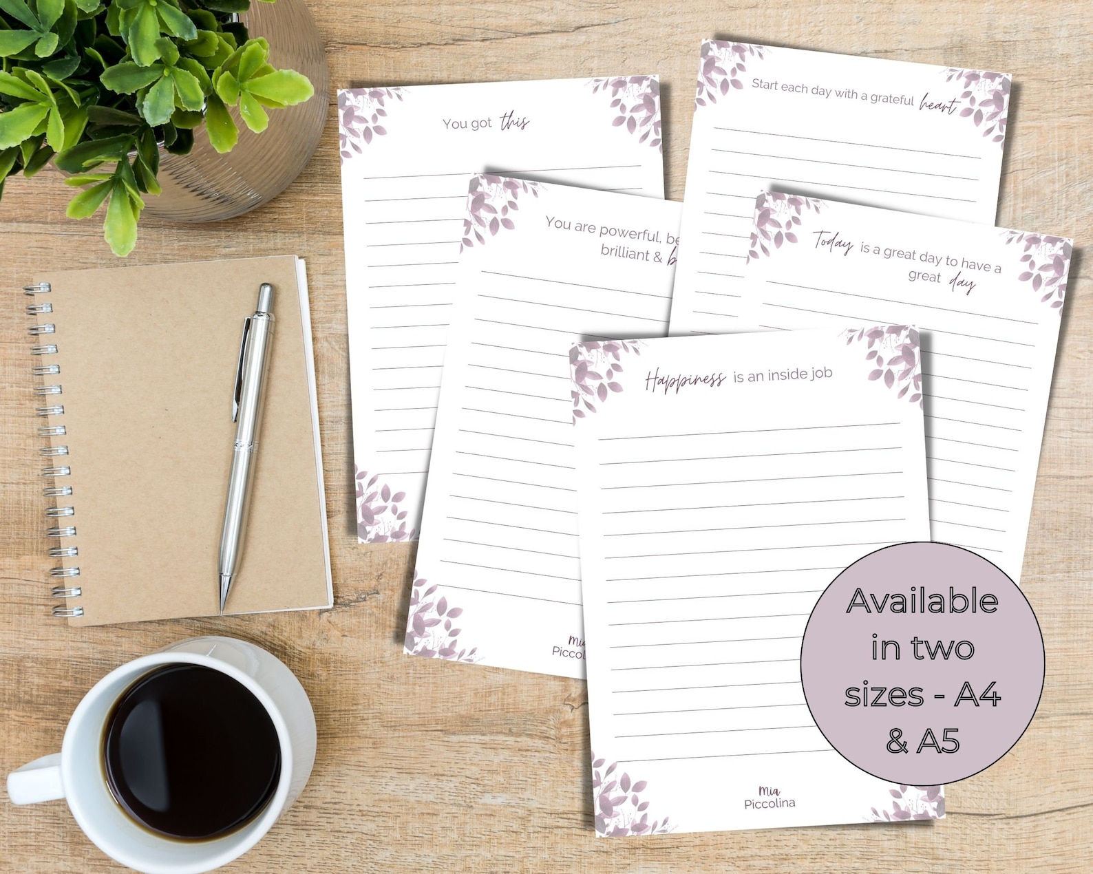 30 Lined Inspirational Note Taking Pages, Printable Note Taking Pages ...