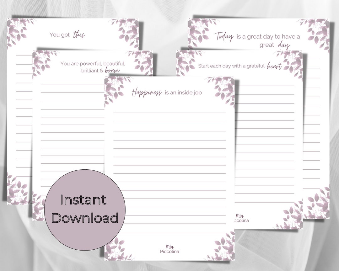30 Lined Inspirational Note Taking Pages, Printable Note Taking Pages ...