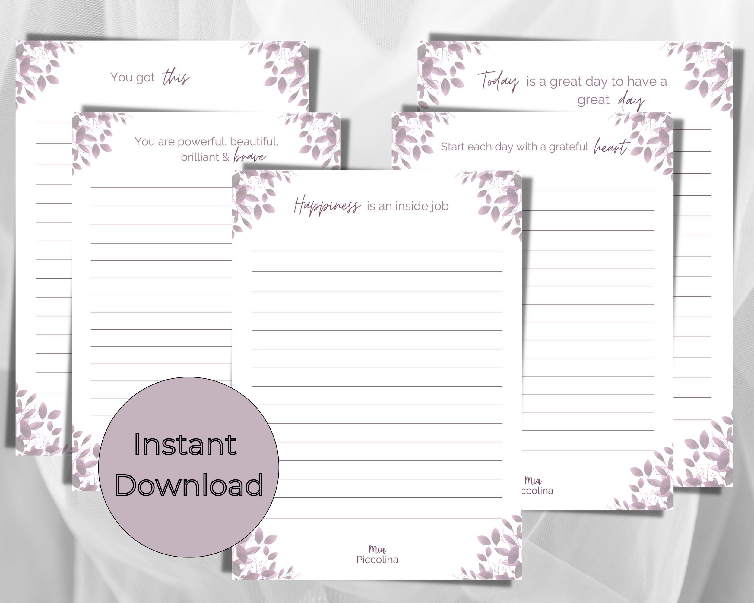 30 Lined Inspirational Note Taking Pages, Printable Note Taking Pages ...