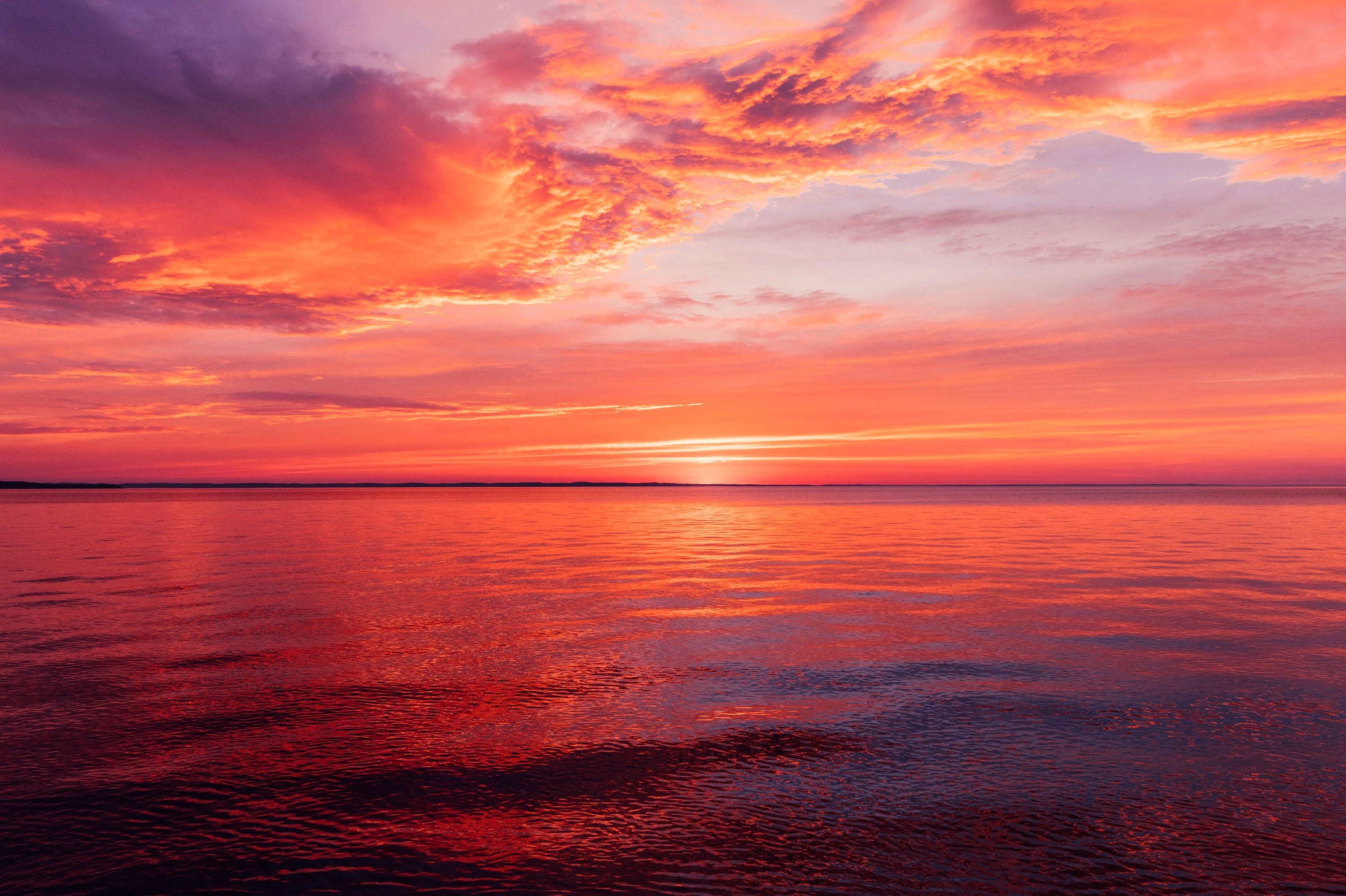 Vibrant Sunset Over Water - Etsy