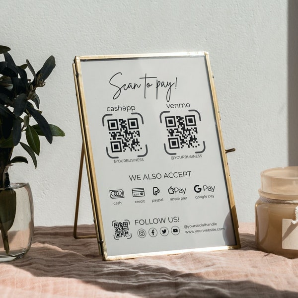 Qr Code Sign for Hair Dresser - Etsy