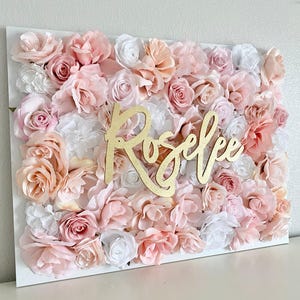 Flower Wall Name Sign Nursery Wall Decor Personalized Girl Bedroom ...