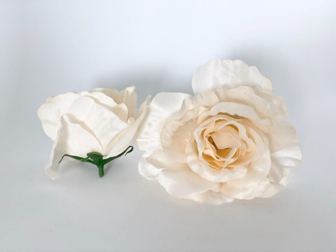 4.5" Artificial Beige Rose Tan Silk Flower Beige Silk Flower Taupe Silk ...