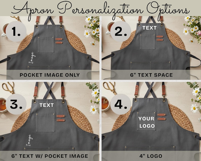 Custom Canvas Apron With Pockets Personalized Apron for Artist Smock ...