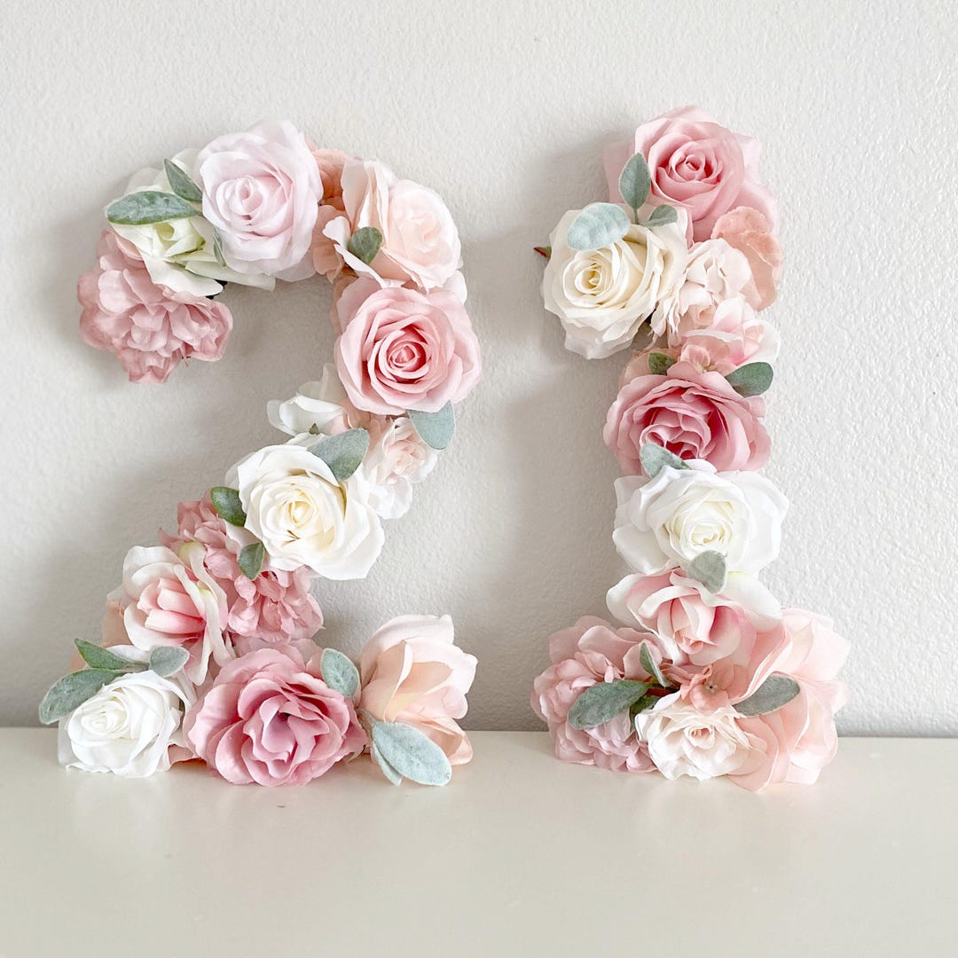 Large Floral Number 21st Birthday Decoration 21st Birthday Girl Decor ...
