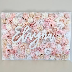 Flower Wall Name Sign Nursery Wall Decor Personalized Girl Bedroom ...