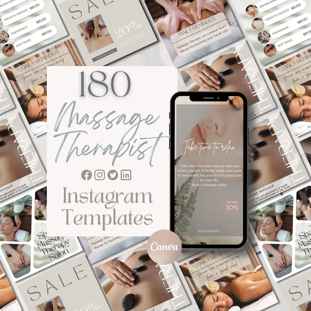 Massage Instagram Template Massage Therapist Massage Template Massage ...