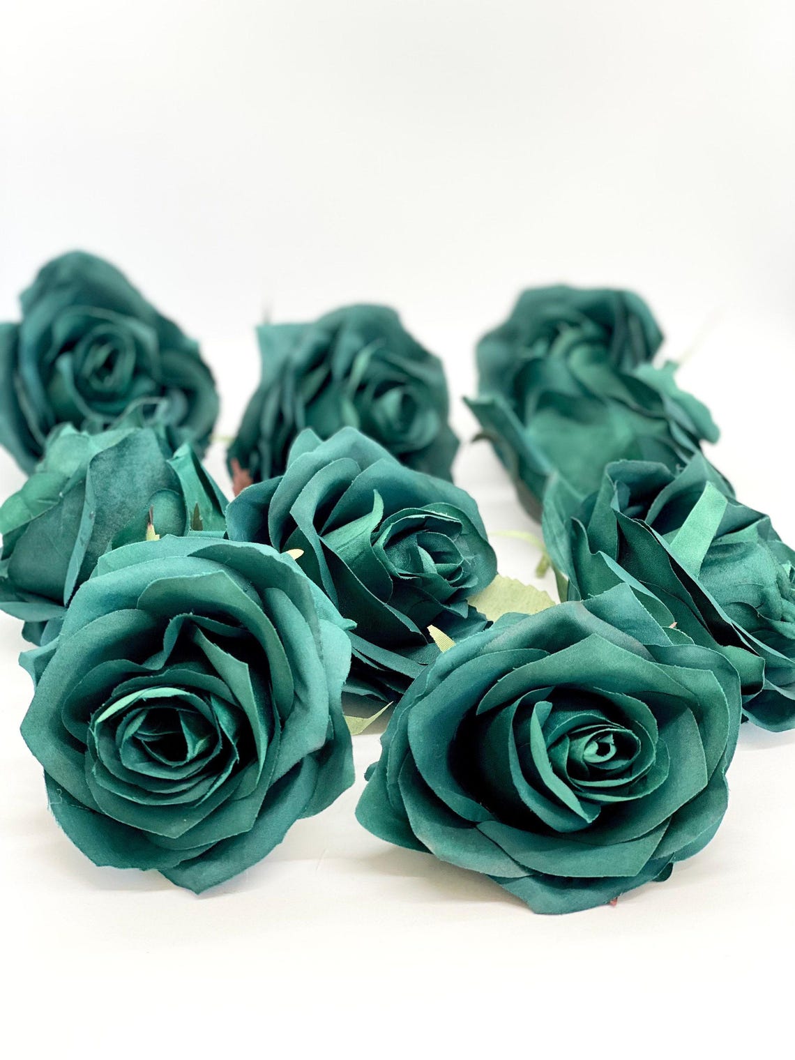 3.5" Emerald Artificial Rose Emerald Rose Dark Green Rose Forest Green ...