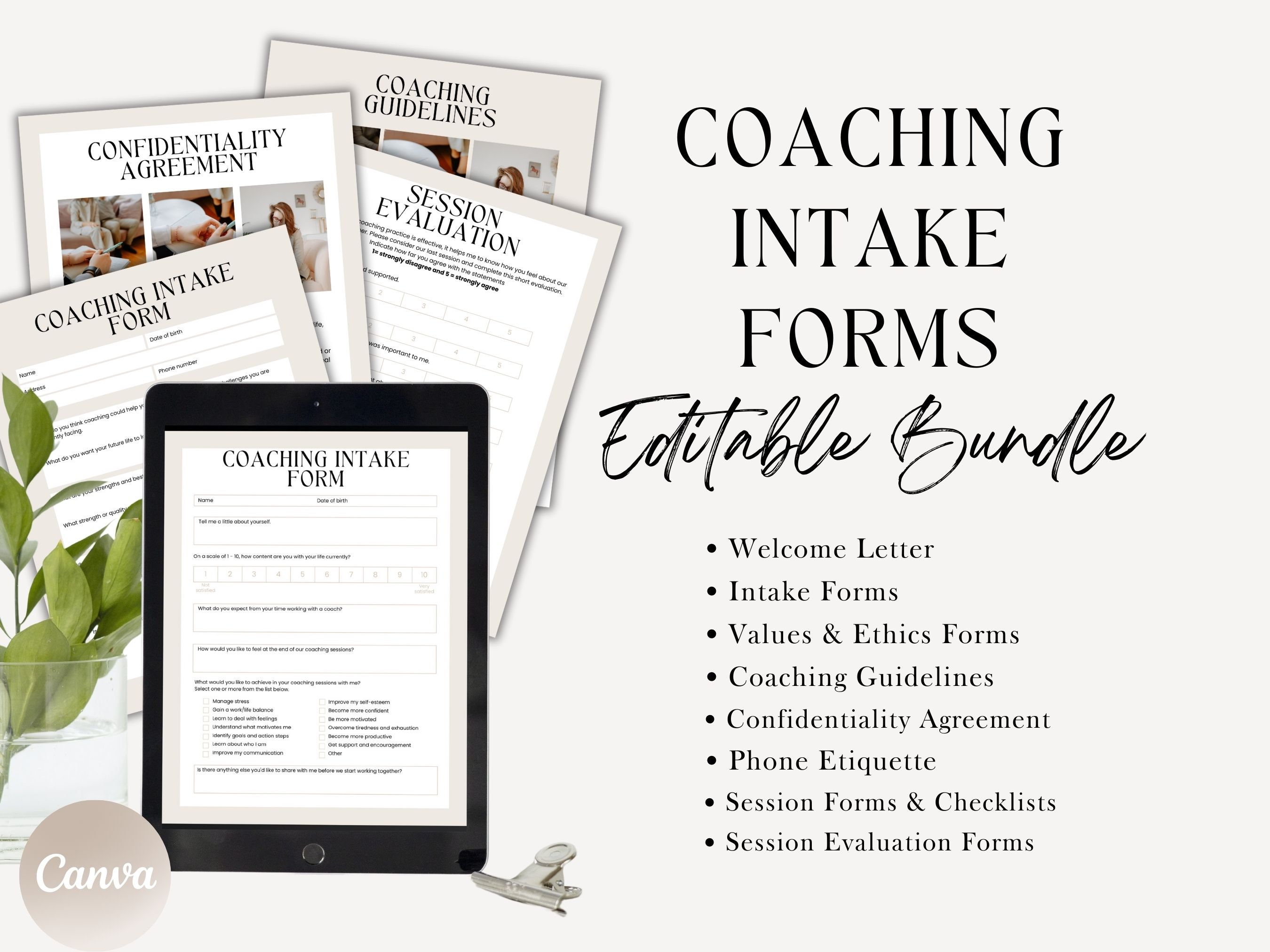 Coaching Client Intake Form Template Coaching Onboarding Life - Etsy