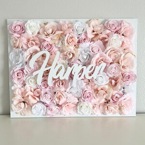 Flower Wall Name Sign Nursery Wall Decor Personalized Girl Bedroom ...