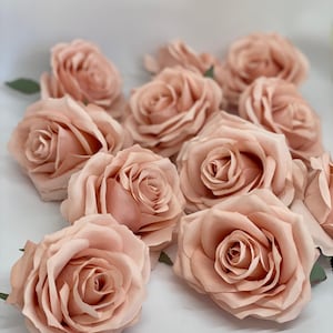 3.5" Peachy Rose Gold Rose Artificial Rose Mauve Artificial Flower ...