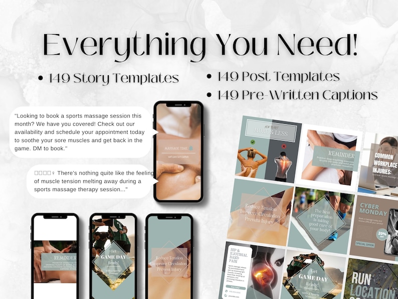 Sports Massage Instagram Template Sports Massage Social Media Template ...