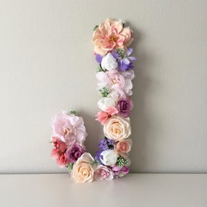 Shabby Chic Floral Letter 15" 19" 24" Flower Letter Wood Letter Wedding ...