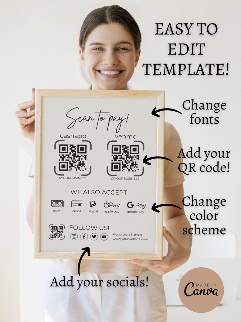 Editable Massage Therapist QR Code Sign QR Code Template - Etsy