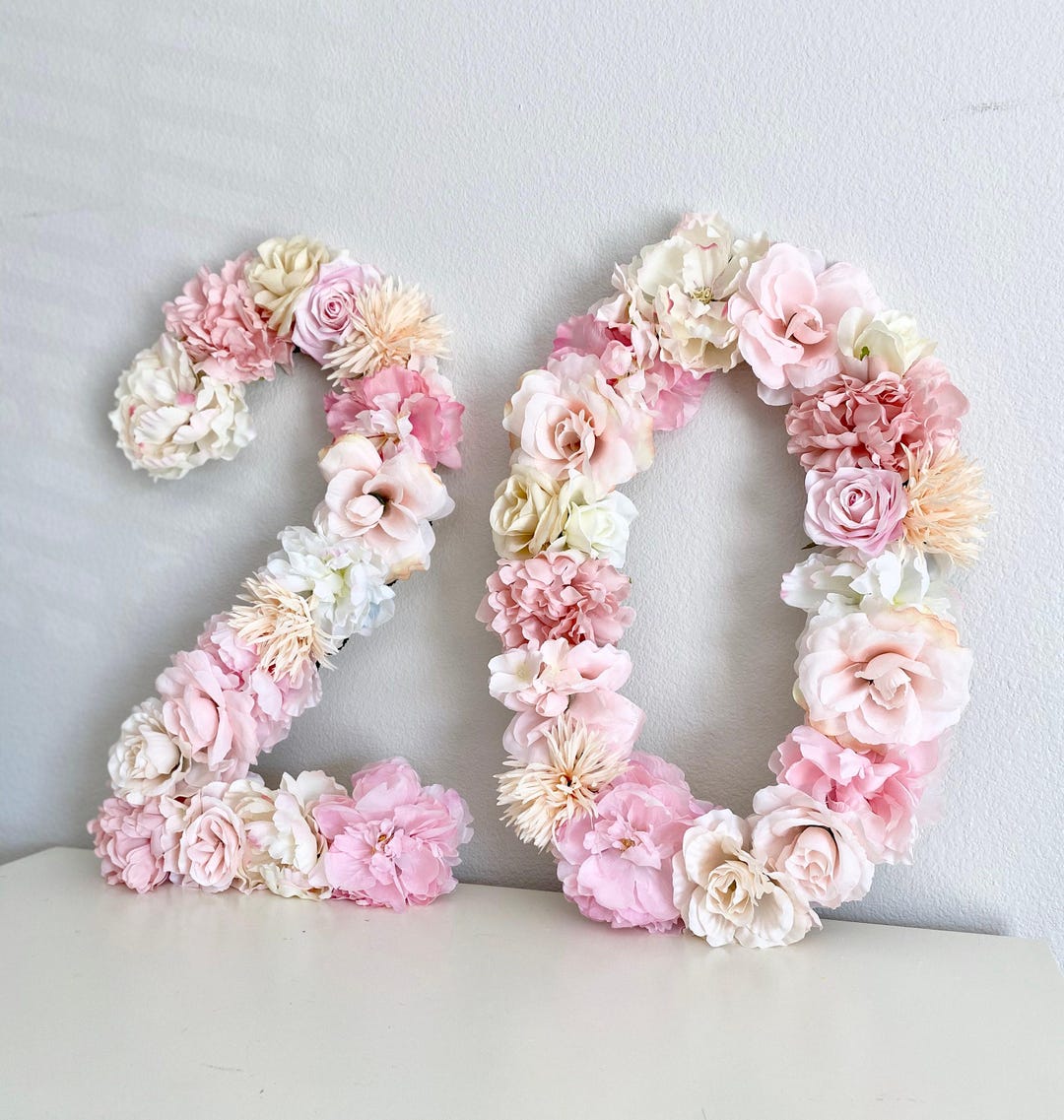 Floral Number Birthday Photo Prop 20th Birthday Decor 20th Birthday ...