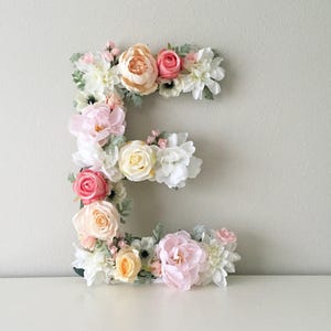 Large Floral Letter Wood Letter Flower Letter Baby Shower Gift Bridal ...