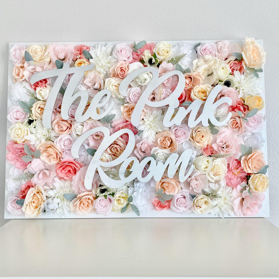 Flower Wall Name Decor Wall Nursery Wall Decor Girl Nursery Floral Name ...
