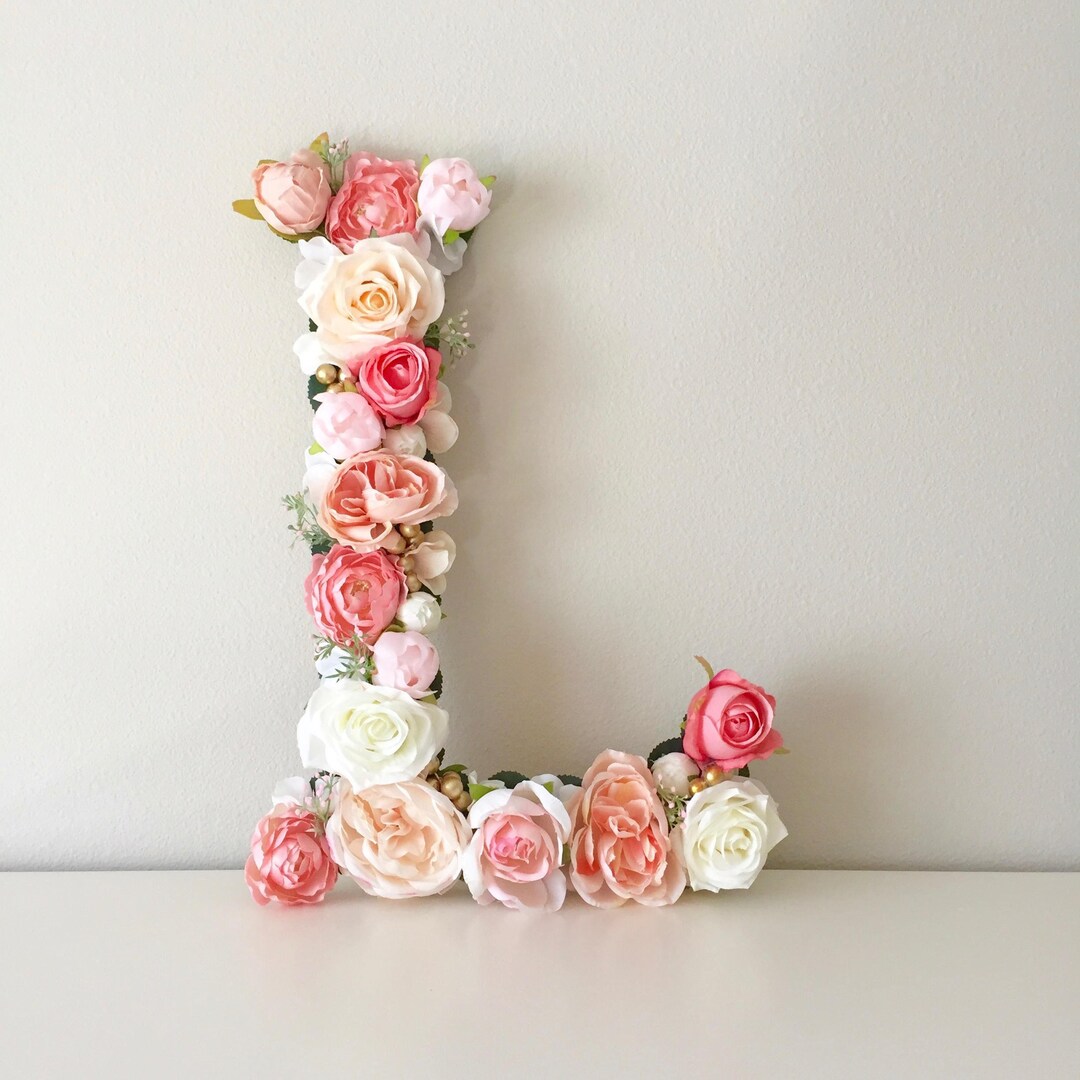Floral Letter Monogram Flower Letter Floral Monogram Letter Nursery ...