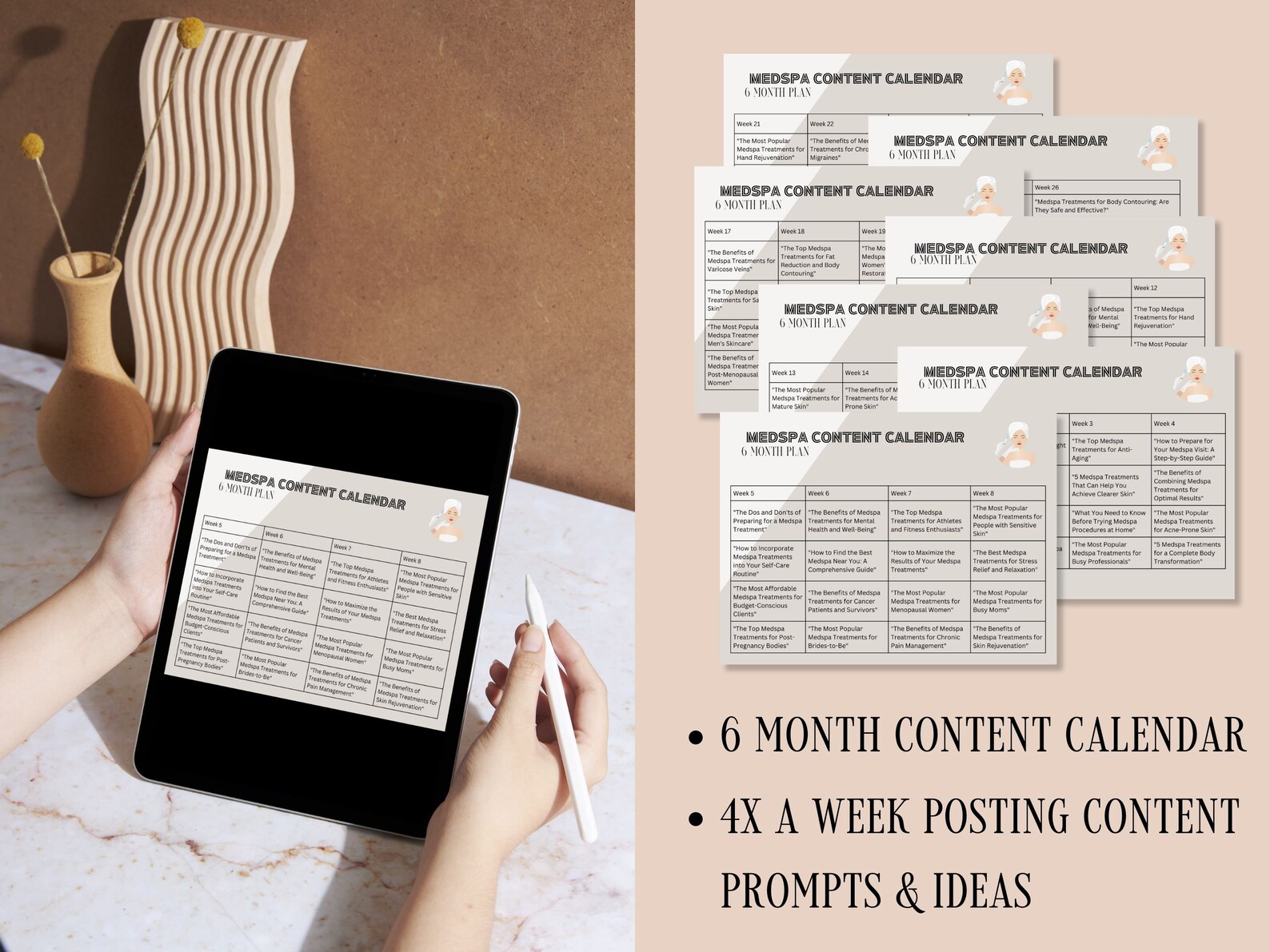 Medspa Content Planning Calendar Medspa Content Planner Medspa ...