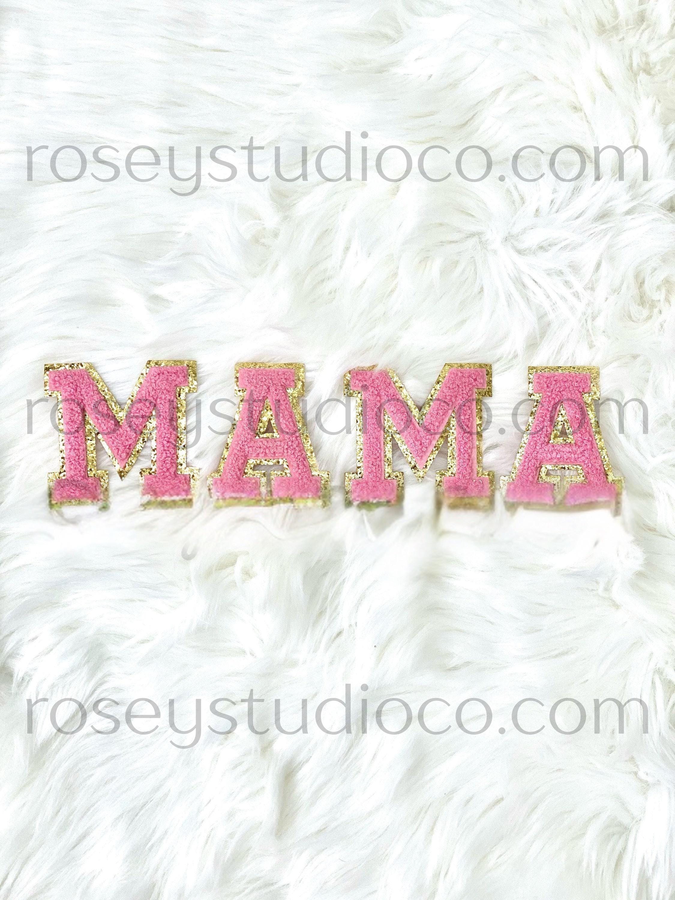 MAMA Letter Patches Sew on Iron on Chenille Patch Baby Shower Decor Mom ...