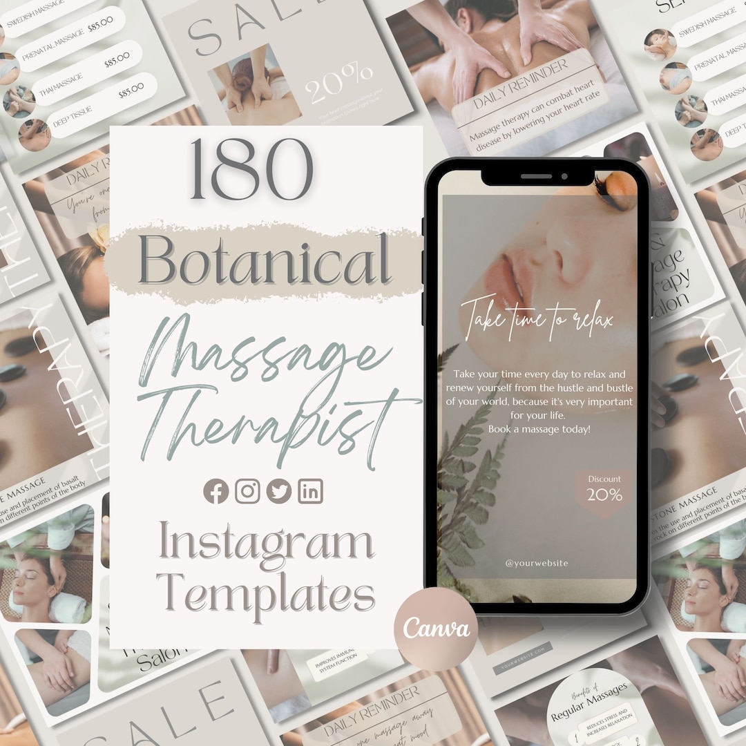 Massage Instagram Template Massage Therapist Massage Template Massage ...