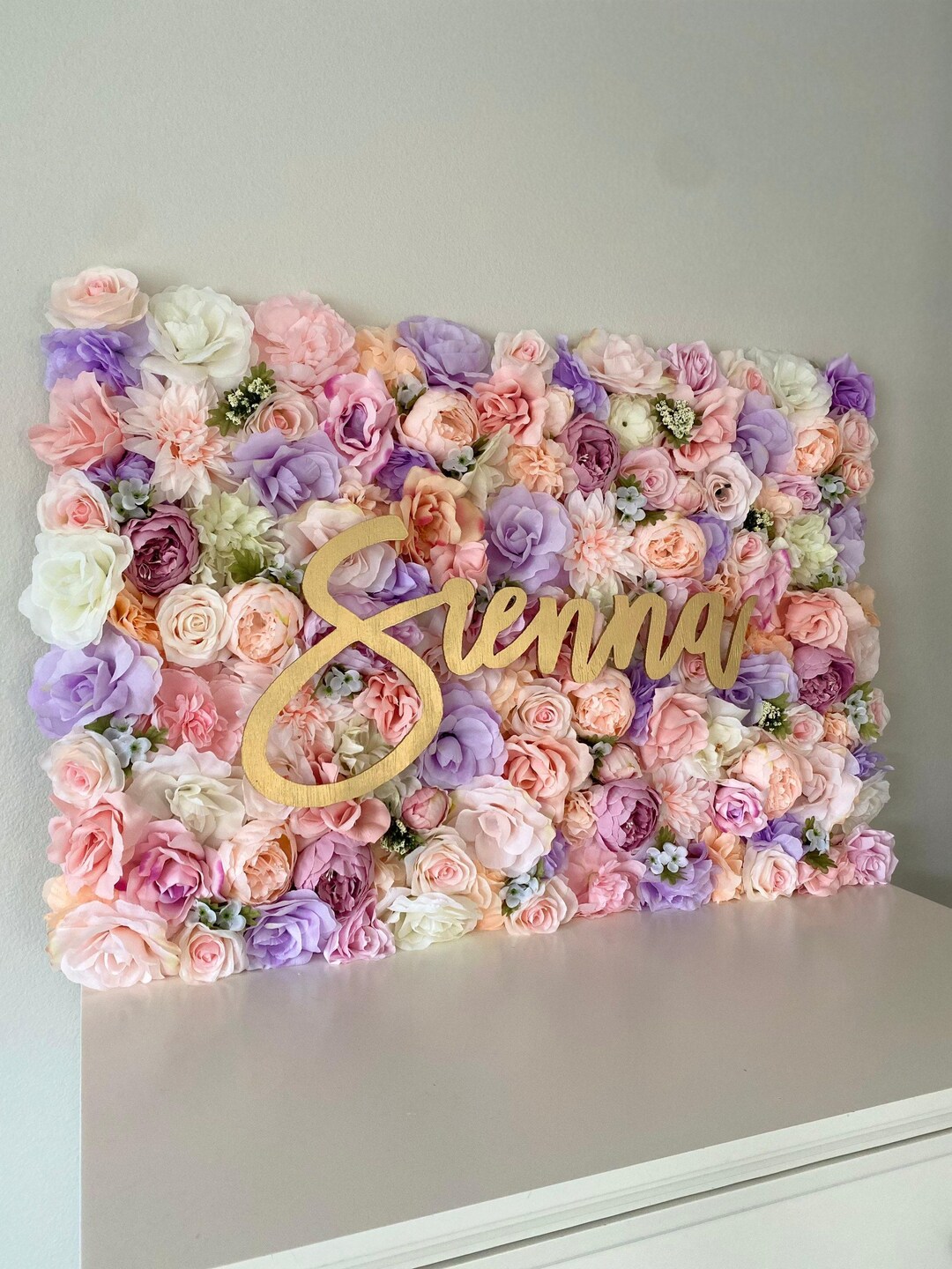 Floral Peony Flower Wall Name Sign Nursery Decor Girl Nursery Wood Name ...