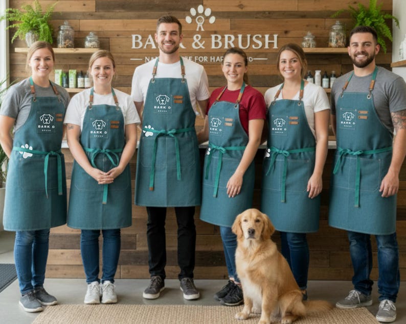 Custom Apron Logo for Groomer Gift Idea for Dog Groomer Apron for Pet ...