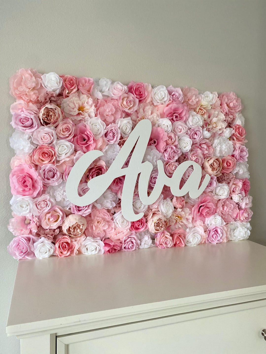 Floral Girl Nursery Wall Decor Baby Name Sign Nursery Floral Nursery ...