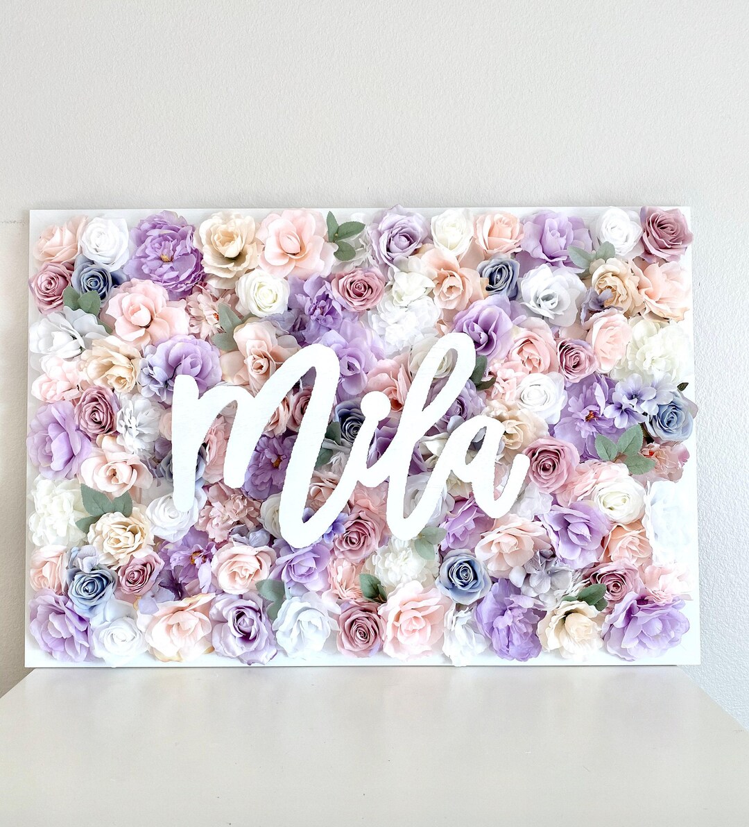 Girl Nursery Name Sign Wall Decor Girl Room Flower Wall Backdrop Sign ...