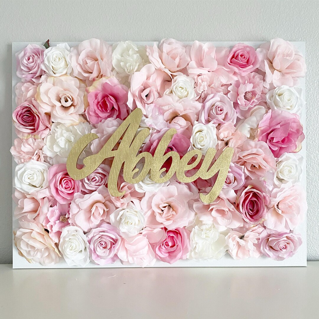 Flower Wall Name Sign Nursery Wall Decor Personalized Girl Bedroom ...