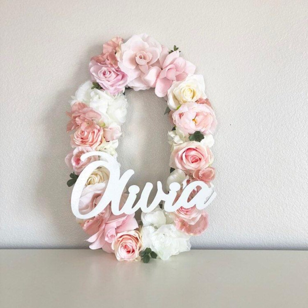 Floral Letter Name Sign Flower Letter Nursery Name Sign Room Decor for ...