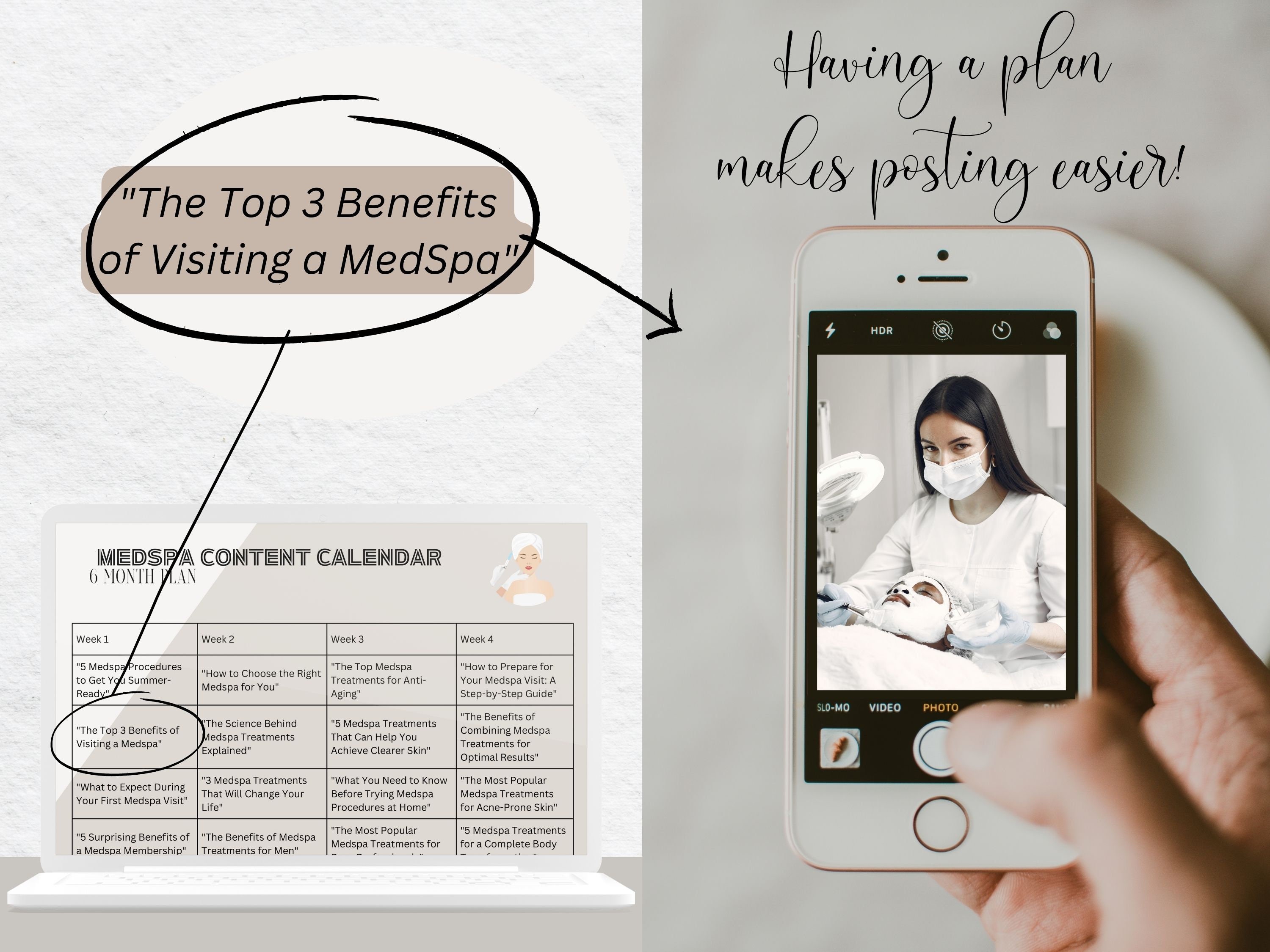 Medspa Content Planning Calendar Medspa Content Planner Medspa - Etsy