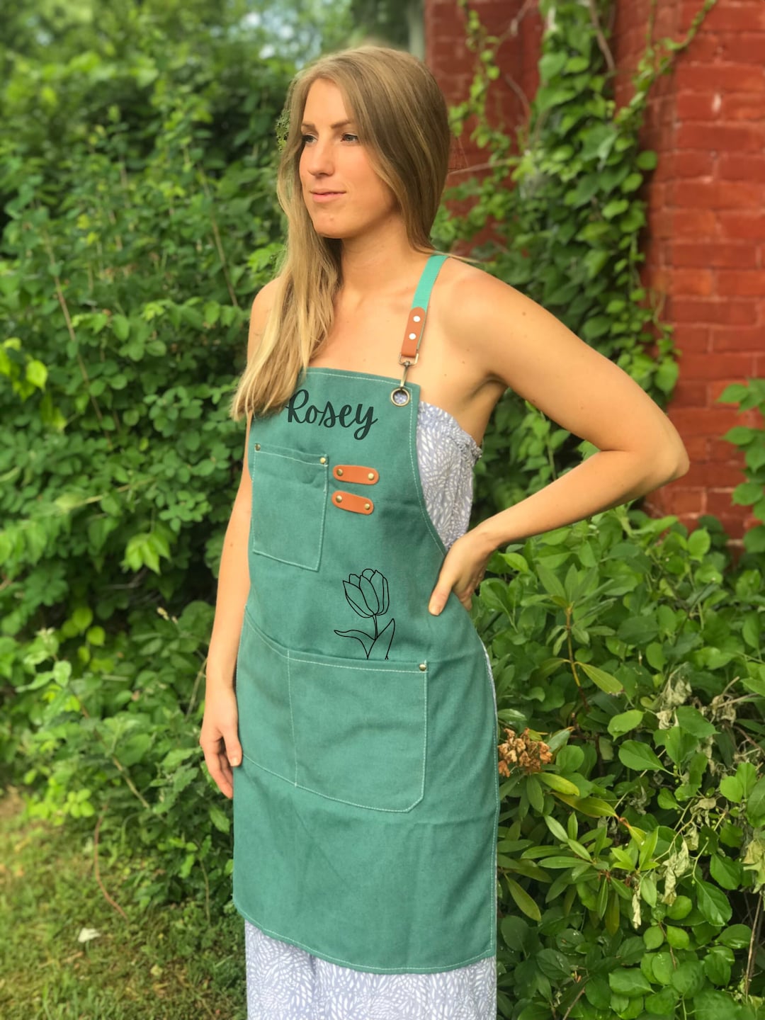 Custom Apron for Gardener Gift Idea Apron for Florist Custom Garden ...