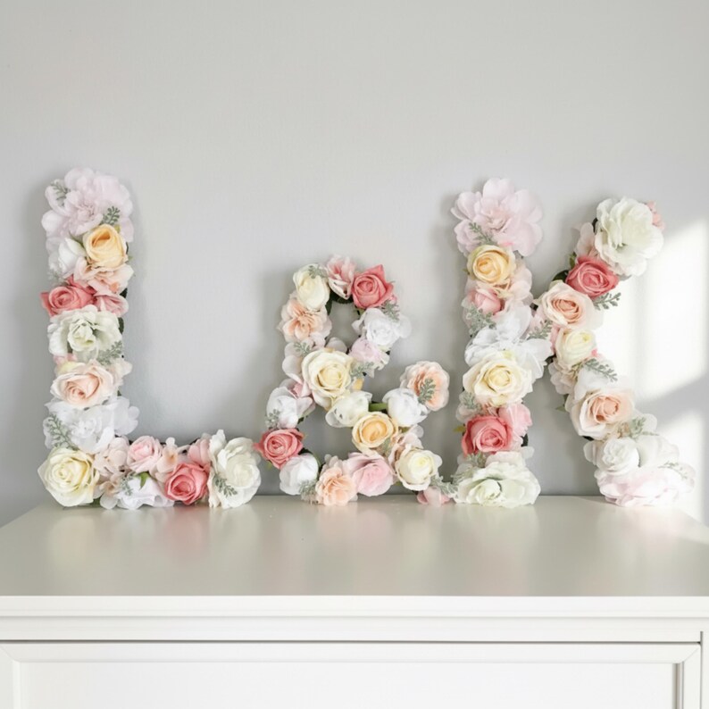 Wedding Monogram Floral Monogram Flower Monogram Wedding Letter Floral ...
